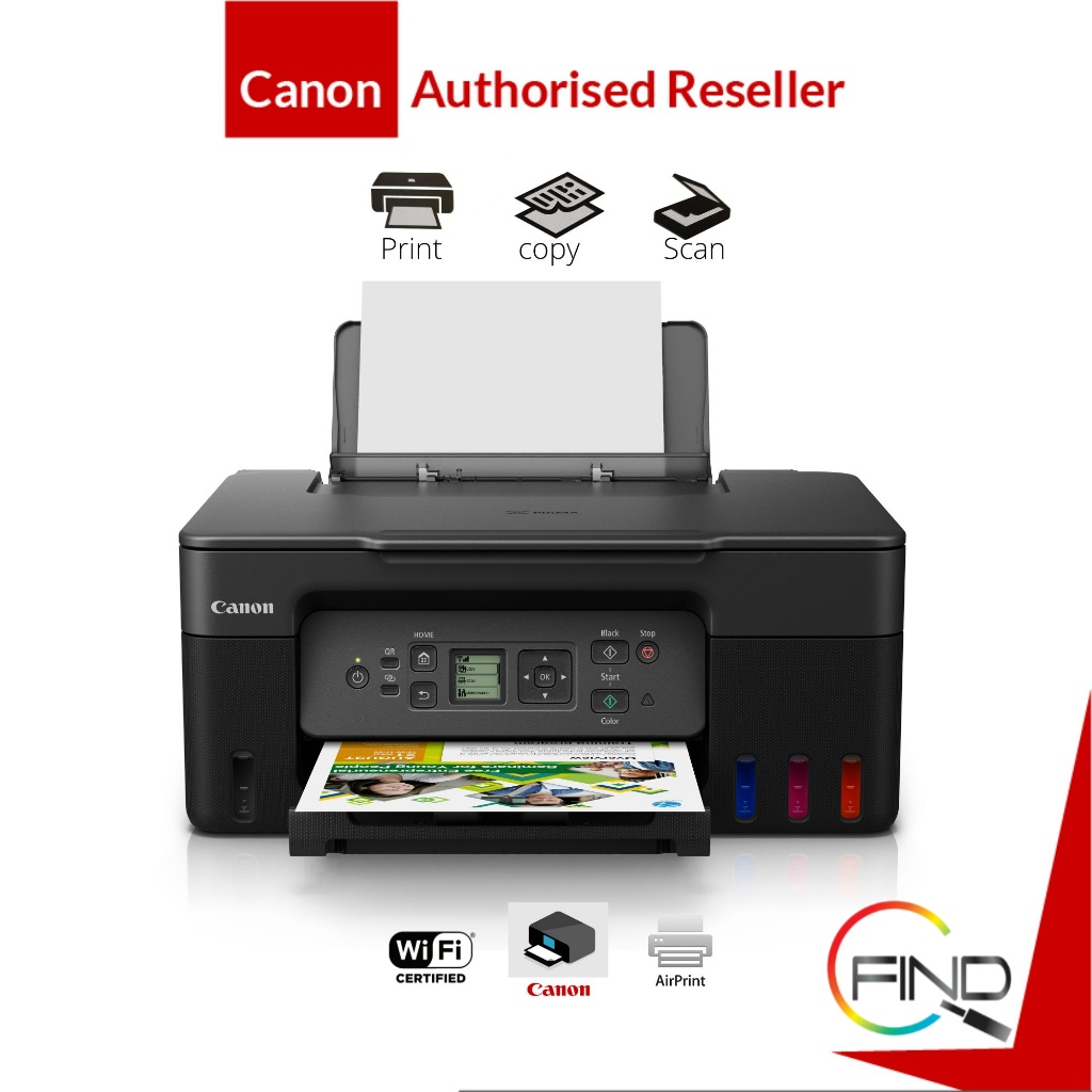 Canon PIXMA G3770 AIO A4 Printer (Black) Print/Scan/Copy Wireless ...