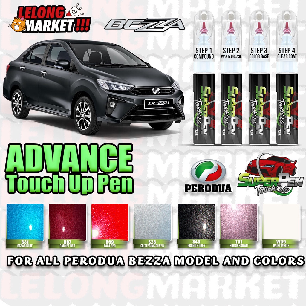 PERODUA BEZZA Original Touch Up Paint 4in1 Touch Up Combo Set Pen And ...