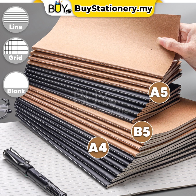 Notebook Journal 72pgs Brown Black Exercise Book Diary Sketch Planner ...