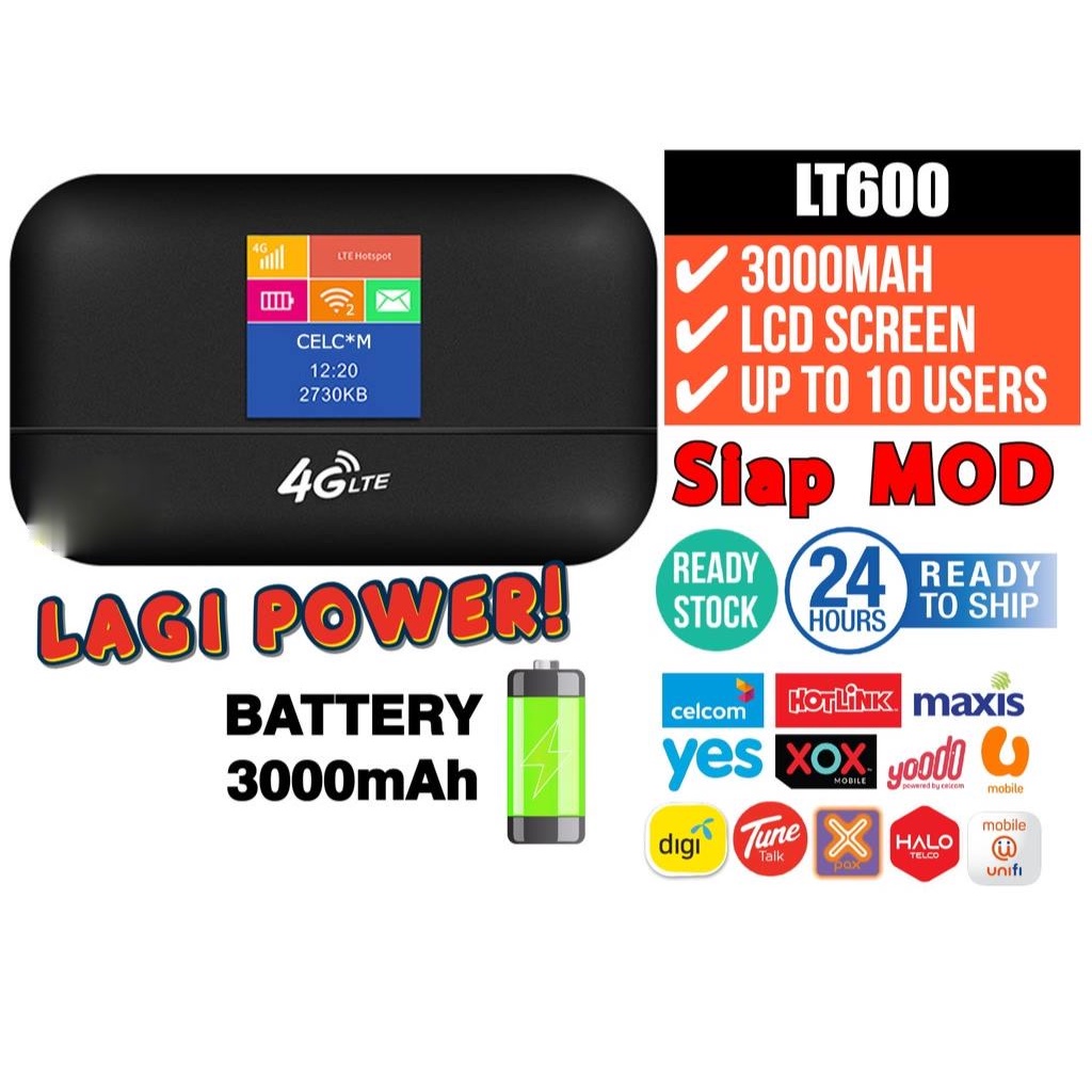 NEW Modified SIM CARD SHARE HOTPOT MiFi LT600 4G/5G 300Mbps Portable ...