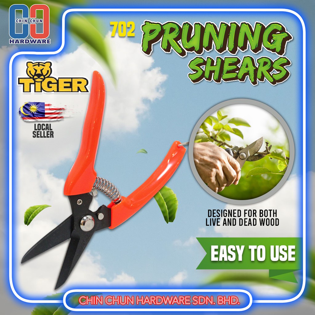 TIGER BRAND 702 Pruning Shears Cutter|Gardening Scissor|Branch Pruner ...