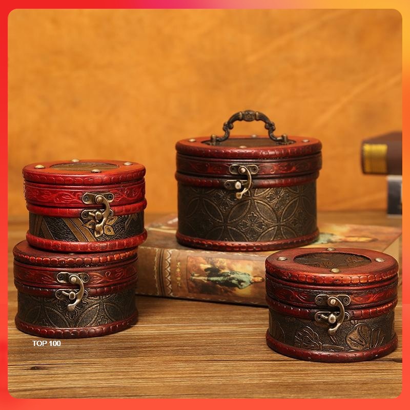 [READY STOCK] Retro creative jewelry box cylindrical storage box ...