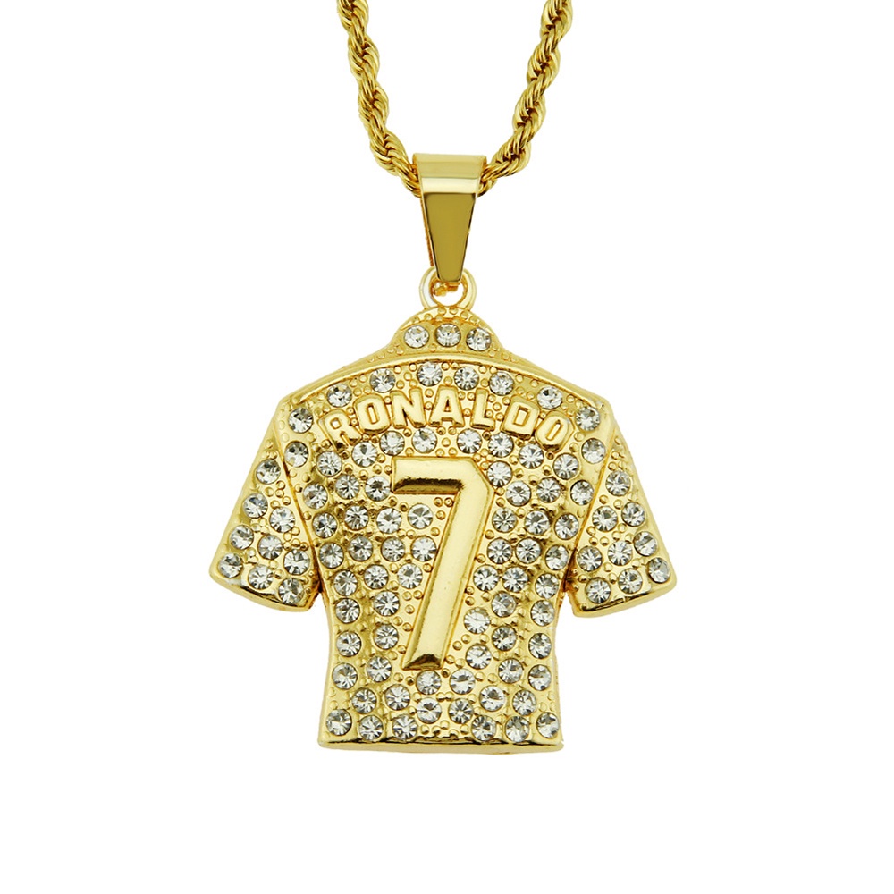 Hip Hop Personalized Trend Diamond Encrusted Cristiano Ronaldo No. 7 ...