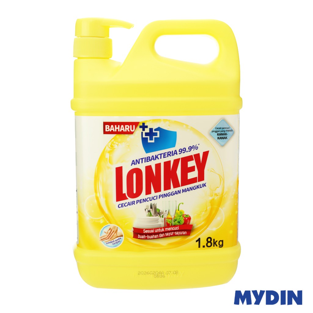 Lonkey Dishwashing Liquid Anti-Bacteria (1.8kg) | Shopee Malaysia