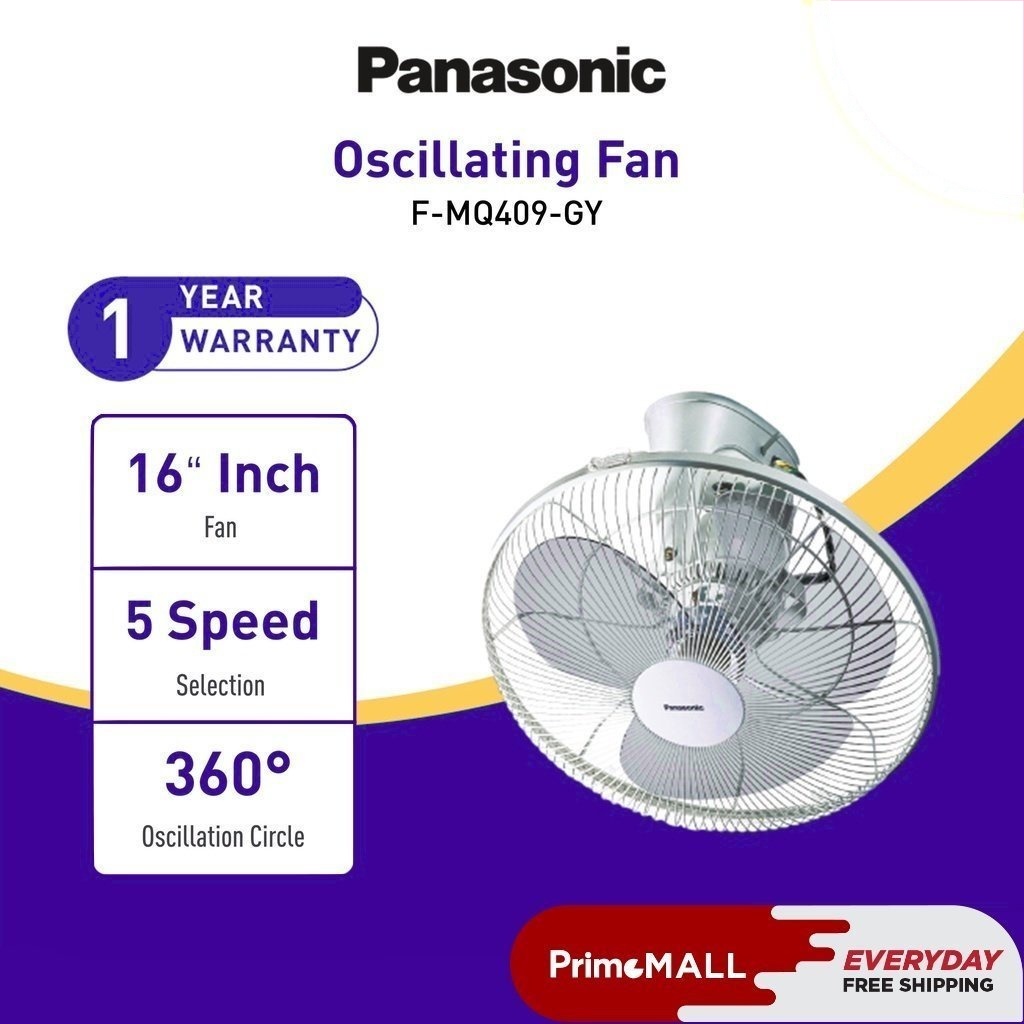 PANASONIC Auto Fan F-MQ409 16 INCH 5 Speed Selection Oscillation Fan ...