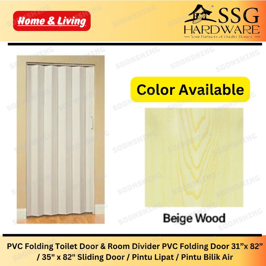 PVC Folding Toilet Door & Room Divider PVC Folding Door 31”x 82” / 35 ...