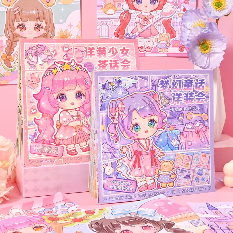 15 Sheets/set Cute Kawaii Girl Dressing Stickers This Scene Collage ...
