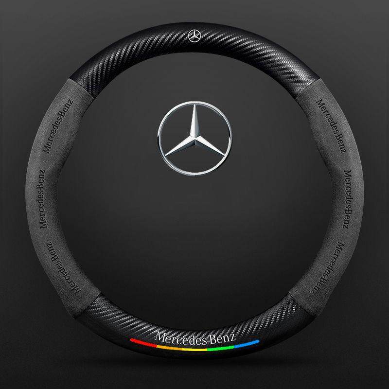3D Carbon fiber leather steering wheel cover for Mercedes Benz W203 ...