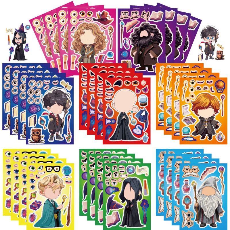 8sheets/bag Cute Harry Potter Puzzle Sticker for Children's Anime DIY ...