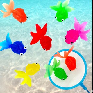 Rubber Gold Fish Baby Bath Toys Fishing Pool Toys Game for Kids Kiddie ...