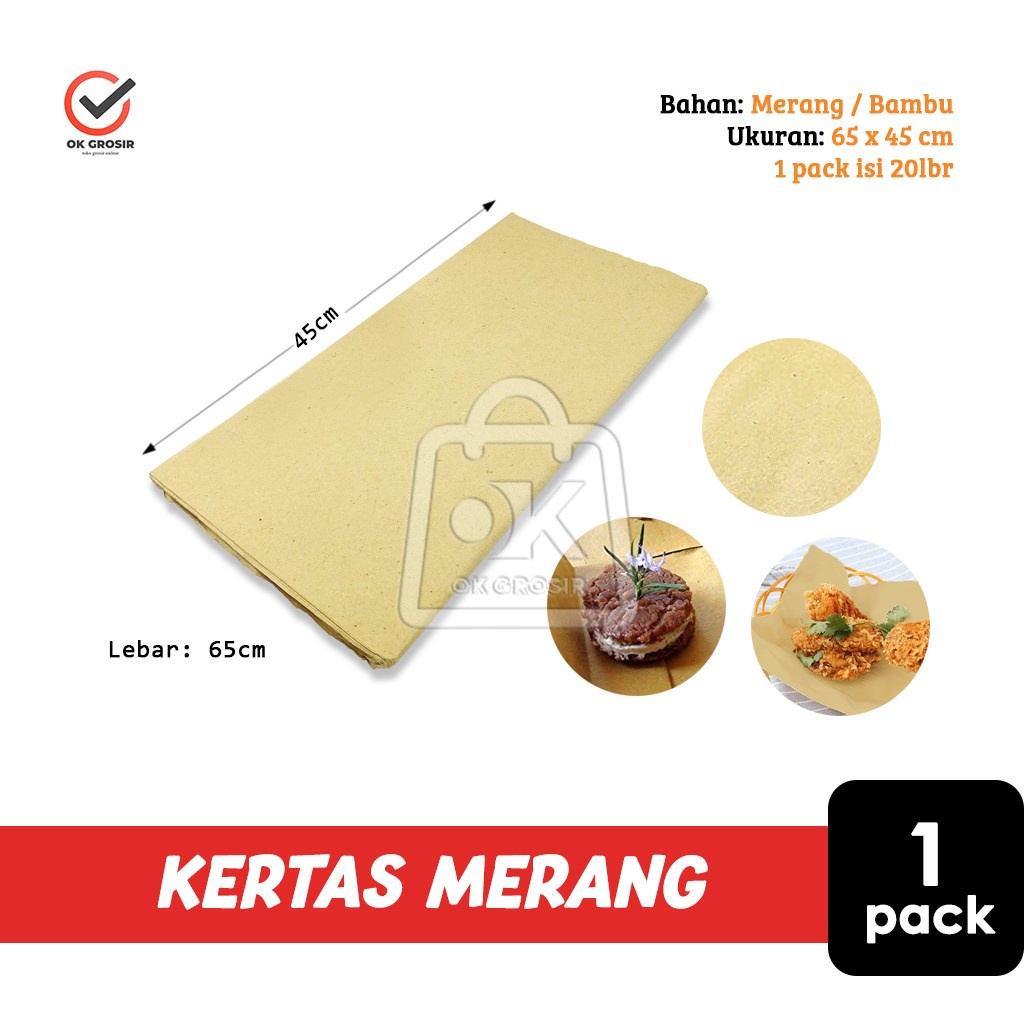 Merang Paper/Traditional Paper Cooking Oil Absorbent Paper (1 Pack ...