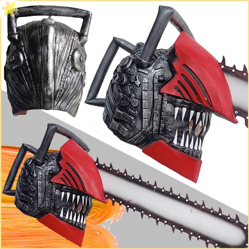 Chainsaw Man Cosplay Mask Rubber Headgear Anime Denji Pochita Costume ...