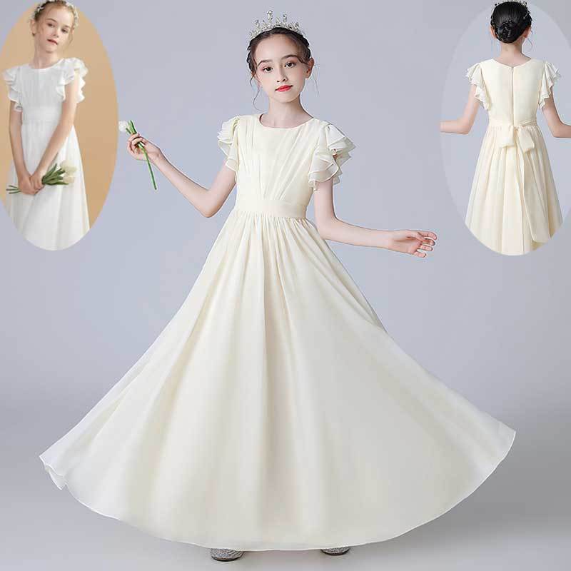 Girls High-end White Princess Dress Music Festival Piano Violin ...