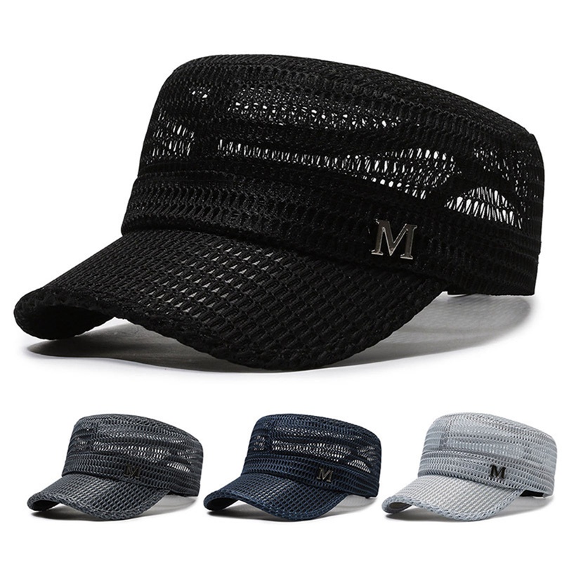 Adjustable Outdoor Sun Hats Mesh Baseball Cap Casual Flat Breathable ...