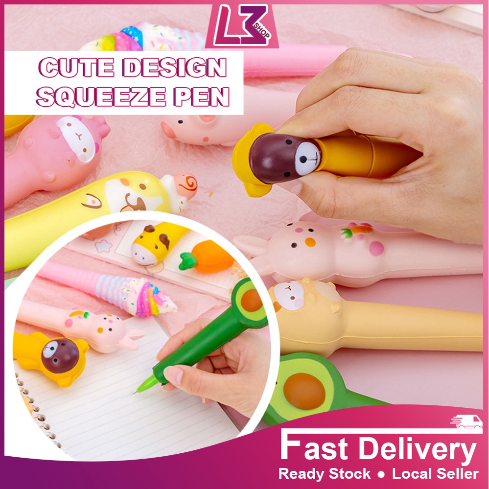 Ready Stock 0.5MM Kawaii Squishy Gel Pen Cute Design Relieve Stress ...
