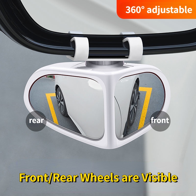 Car Mirrors Front and Rear Wheels 360° Adjustable Wide-angle Blind Zone ...
