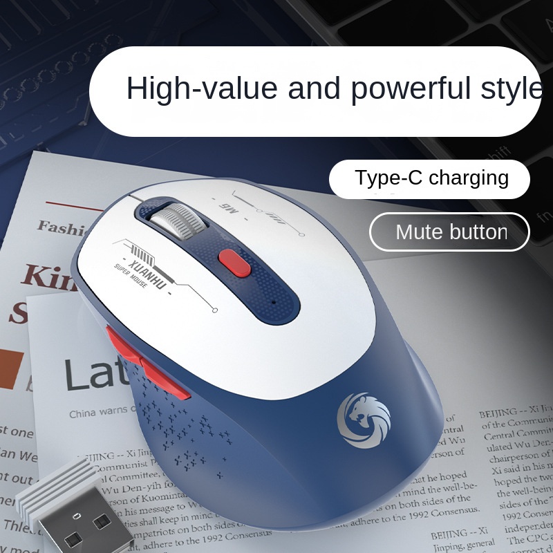 Wireless Mouse Bluetooth Rechargeable M6 Mecha Mute Mouse Type-c ...