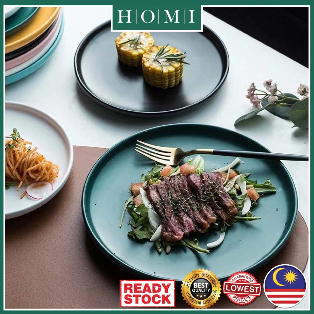 📦HOMI READY STOCK📦Nordic Ceramic Plate Western Food Plate Steak Dessert ...