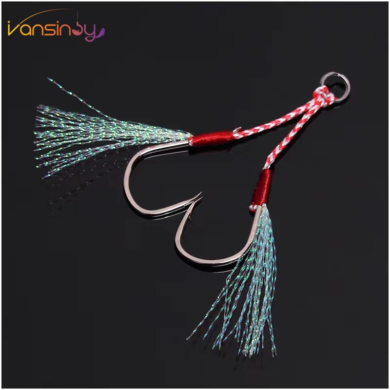 1pcs Fishing Hook Assist Hooks Jig Lure Single Hook Double Hook Slow ...