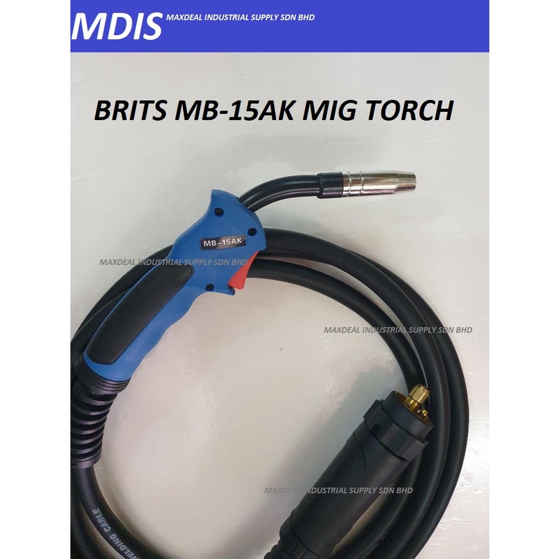 Heavy Duty BRITS MB-15AK MIG Torch Complete Set CO2 Gas Welding Torch ...