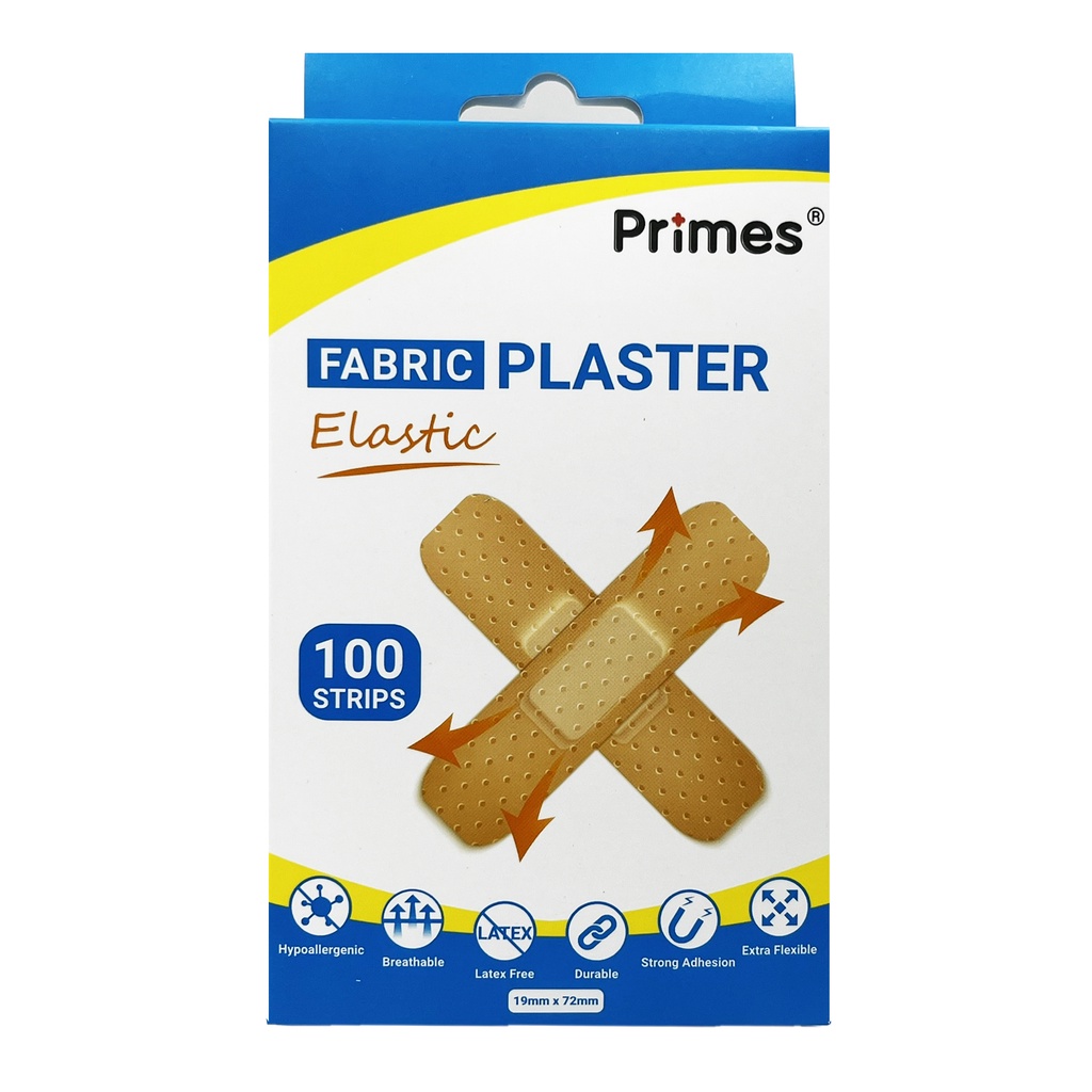 Primes Plaster - Plastic [Water Resistant] / Fabric [Elastic] 100strips ...