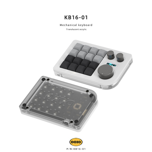 DOIO Mini Keyboard 16 Keys Knob Controller Customized QMK VIA KB16-01 ...