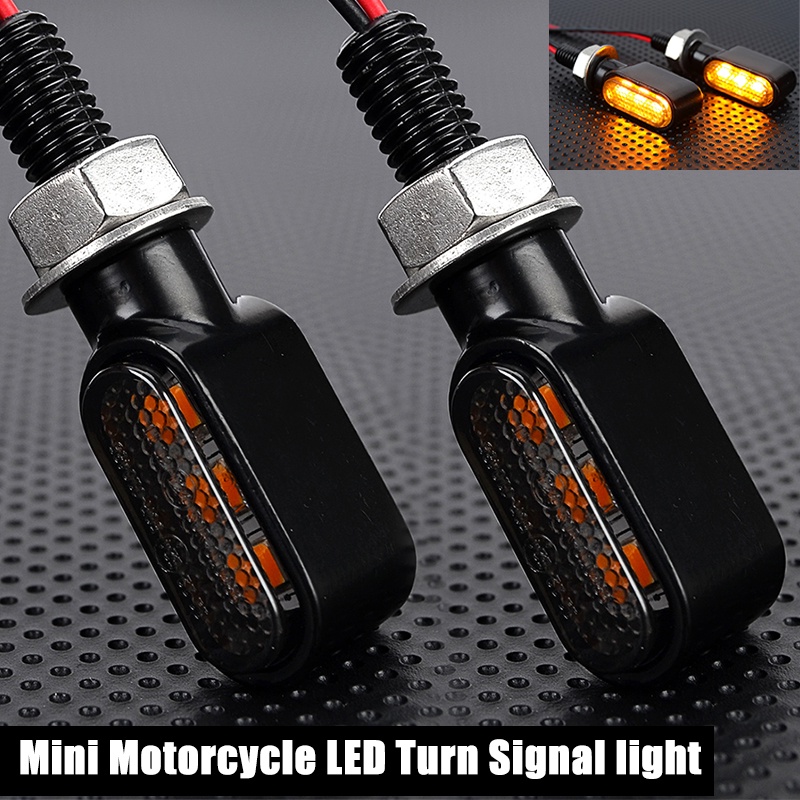 12V Fasher Motorcycle Mini LED Lights Rear Blinker Indicator Tail Light ...