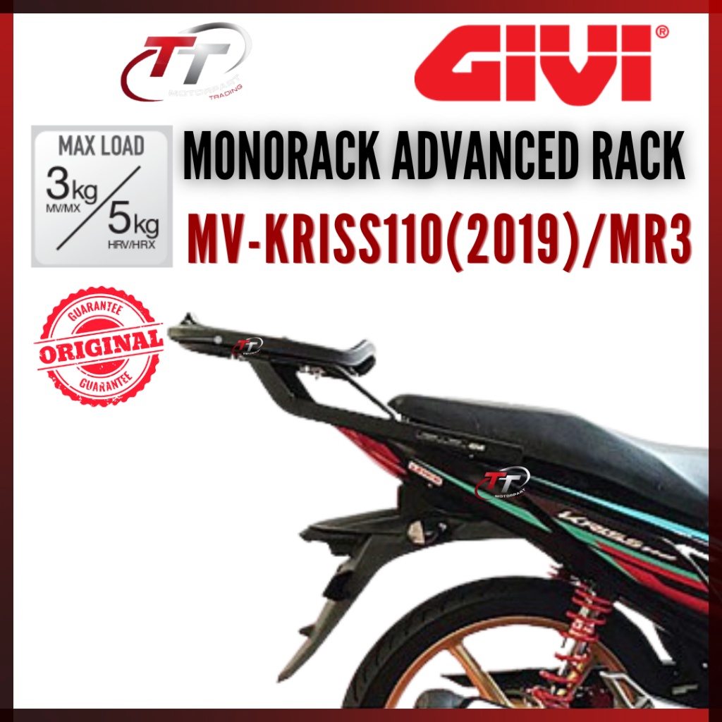 MODENAS KRISS110 (2019) MR3 KRISS 110 GIVI MV MONORACK ADVANCE MONORACK ...