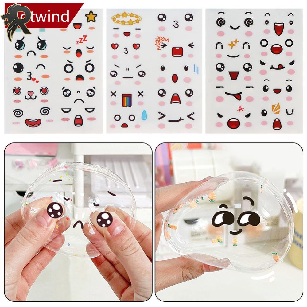 RL 10Sheets Cute Face Expressions Sticker Waterproof PVC Sticker DIY ...
