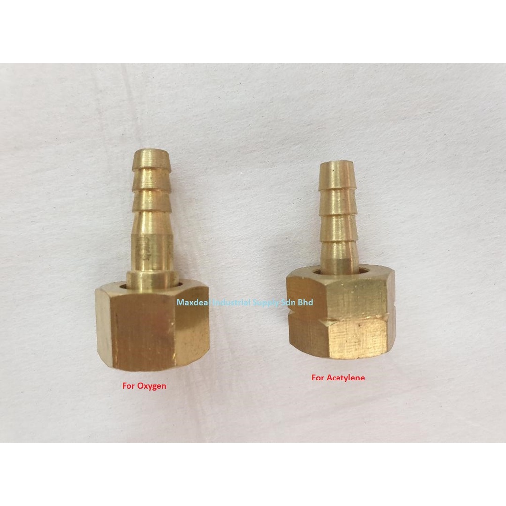 Quality Brass Nut & Nipple For Oxygen Or Acetylene / Regulator End ...