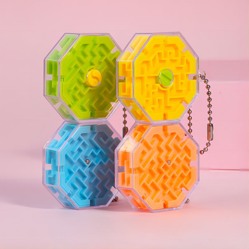 Children's Ten-Sided Roll-On Labyrinth Mini Handheld Roll-On Game 3D ...