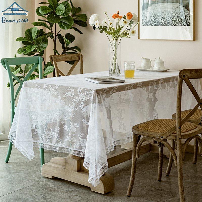 Lace Table Cloth Tea Table Cover White Gauze Tea Tablecloth Table ...