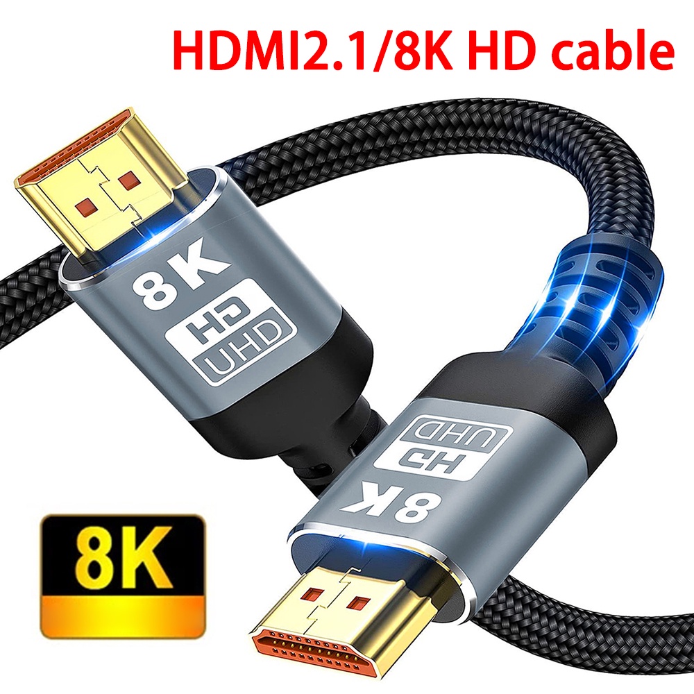 8K HDMI Cable 4K@120Hz 8K@60Hz HDMI 2.1 Cable 48Gbps Adapter For RTX ...