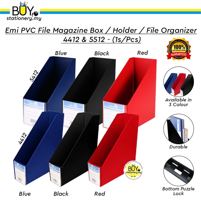 Emi PVC Foldable Magazine Holder 4'' 5'' File Holder Book Holder ...