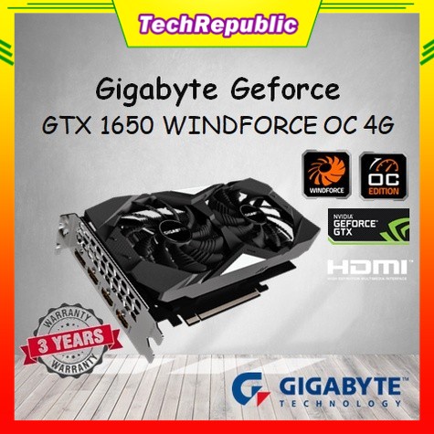GIGABYTE GeForce GTX 1650 WindForce OC Edition 4G GDDR6 Graphic Card GPU [ GV-N1656WF2OC-4GD ...