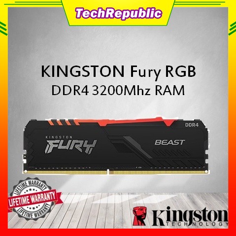 KINGSTON FURY BEAST RGB 8GB/16GB DDR4 3200MHz Desktop PC Gaming RAM (KF432C16BBA/8 ...