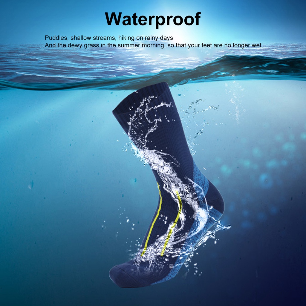 【ER】1 Pair Waterproof Winter Keep Warm Socks Elastic Breathable Mid ...