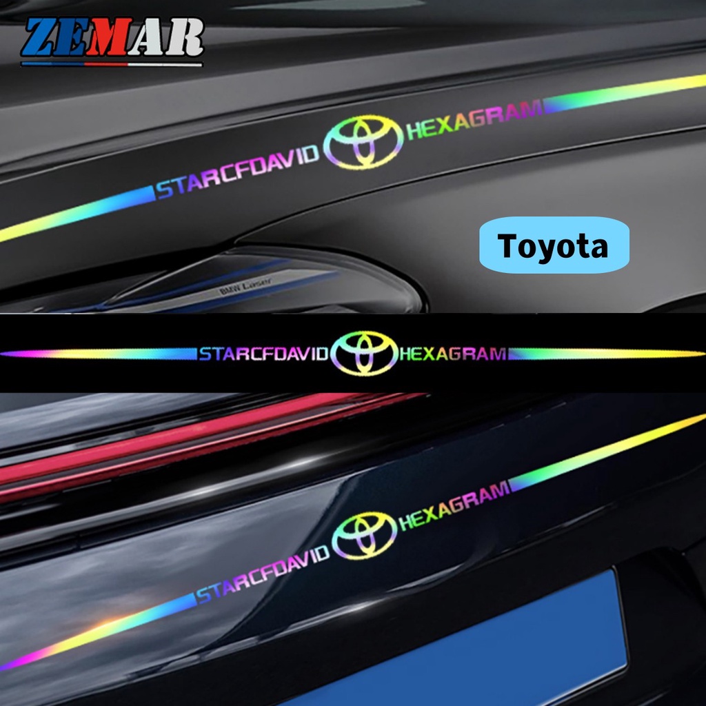 1Pc Toyota Laser Reflective Sticker Colorful Logo Decoration For Vios ...