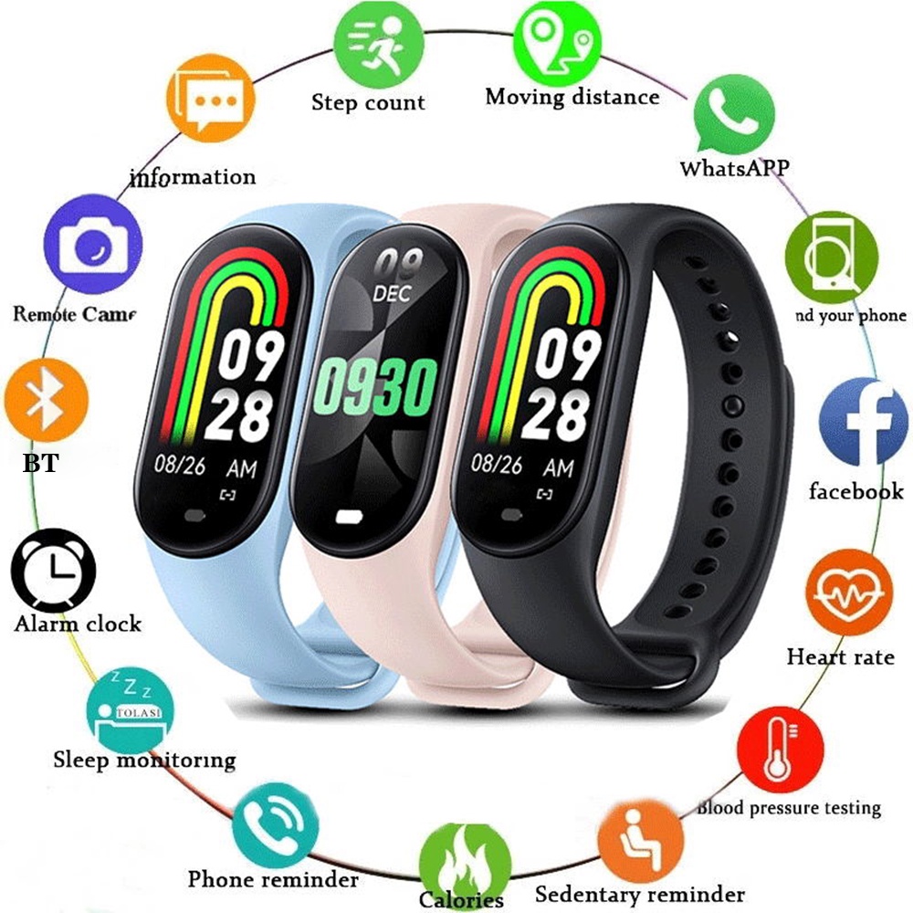 M8 Smart Watch Fitness Smart Bracelet Heart Rate Blood Pressure ...