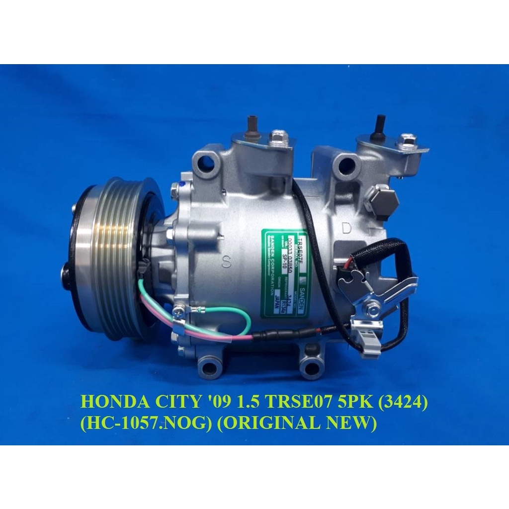 SANDEN ORIGINAL HONDA CITY 2009-2013 TMO TRSE07 5PK SANDEN COMPRESSOR ...