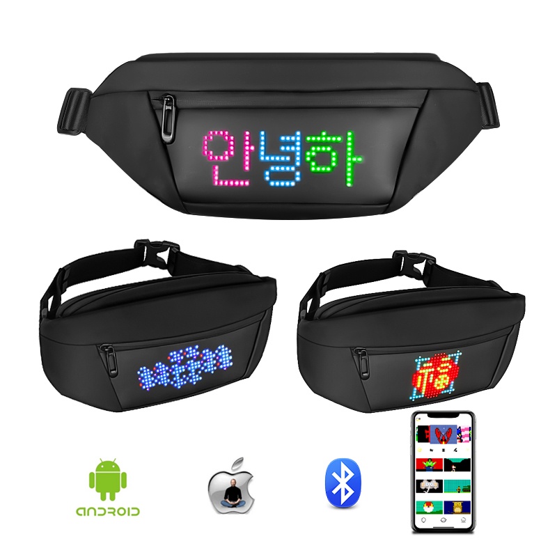 Dynamic Chest Sling Bag With LED Display Women Men Cool LED Bag ...