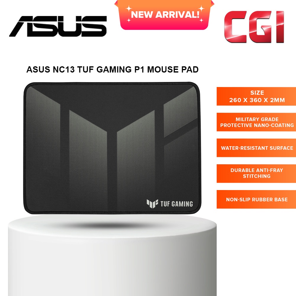 Asus NC13 TUF Gaming P1 Water Resistant Anti-Slip Nano Coated Mouse Pad ...