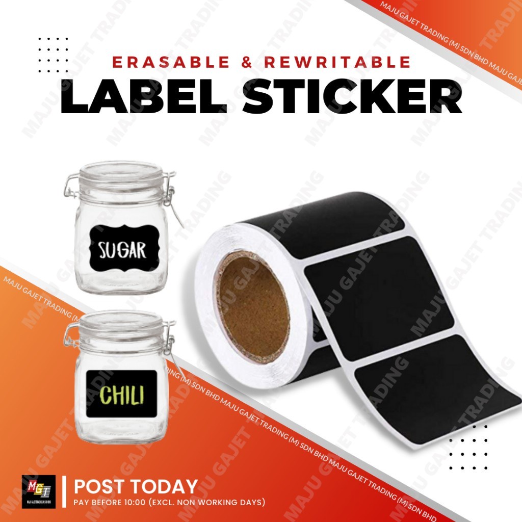 Blackboard Sticker Dapur Black Kitchen Label Rempah Spice Jar Chalk ...