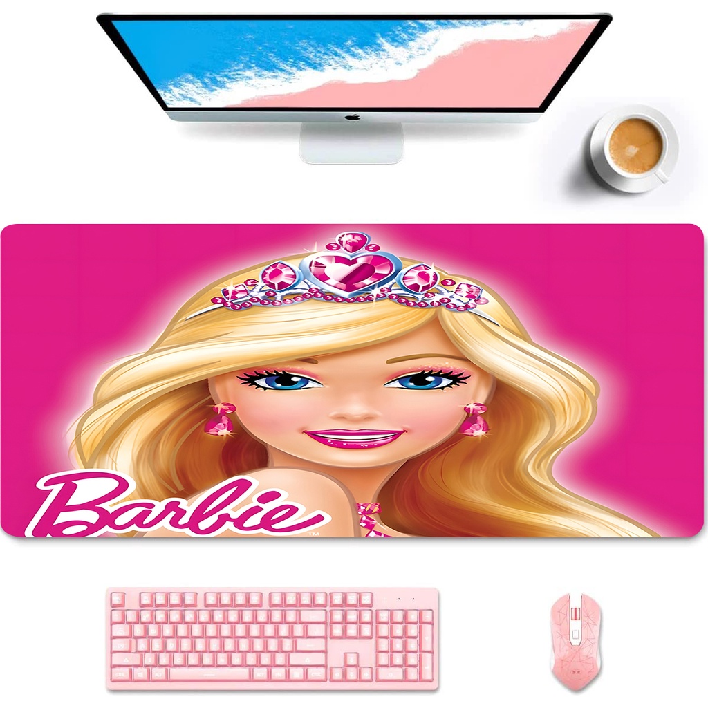Pink Barbie Mouse Pad Disney Barbie Princess Mouse Pad Keyboard Pad ...