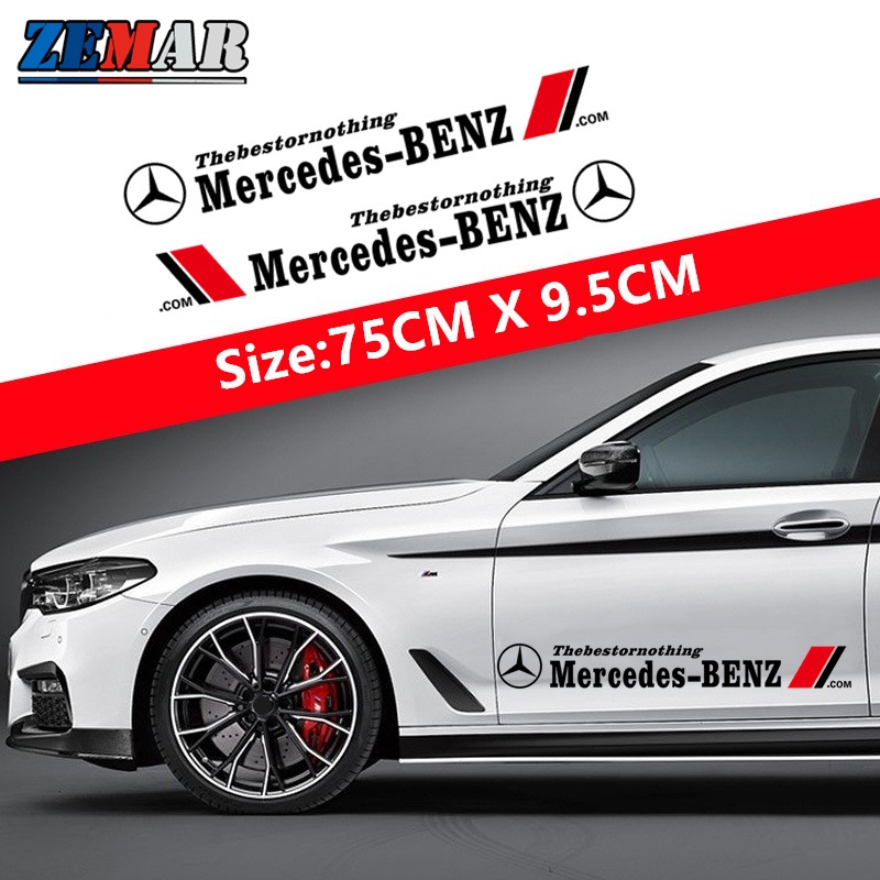 Mercedes Benz Car Waterproof Stickers Auto Door Side Body Decor Decals ...