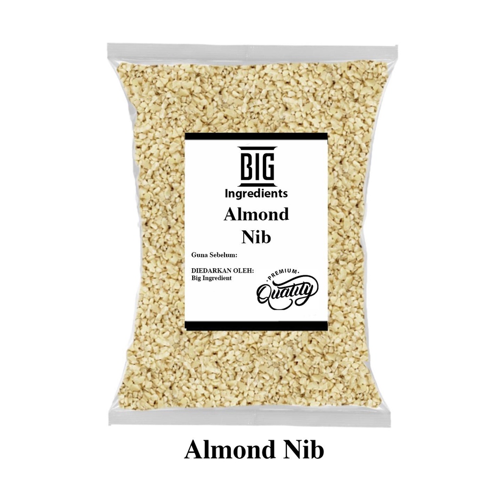 Almond Nib Imported USA Baking Need Kacang Badam Biji 100g 250g 500g ...
