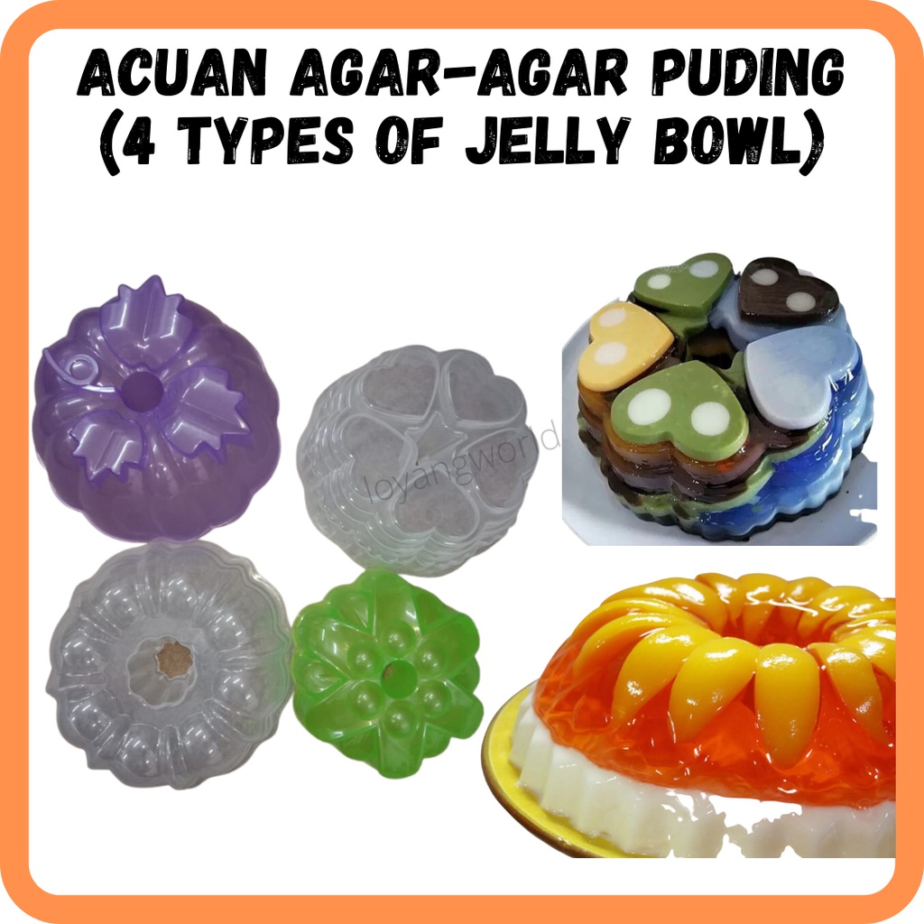Acuan Agar-Agar Plastic Jelly Mould / Dessert Color Clear Love Shapes ...