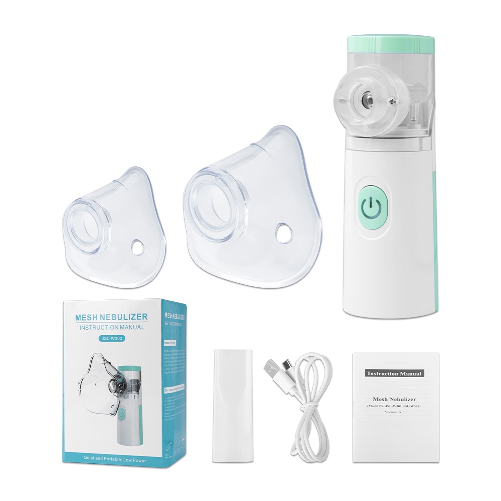 Portable Ultrasonic Mini Nebulizer Machine Mesh Nebulizer with 2 Mask ...