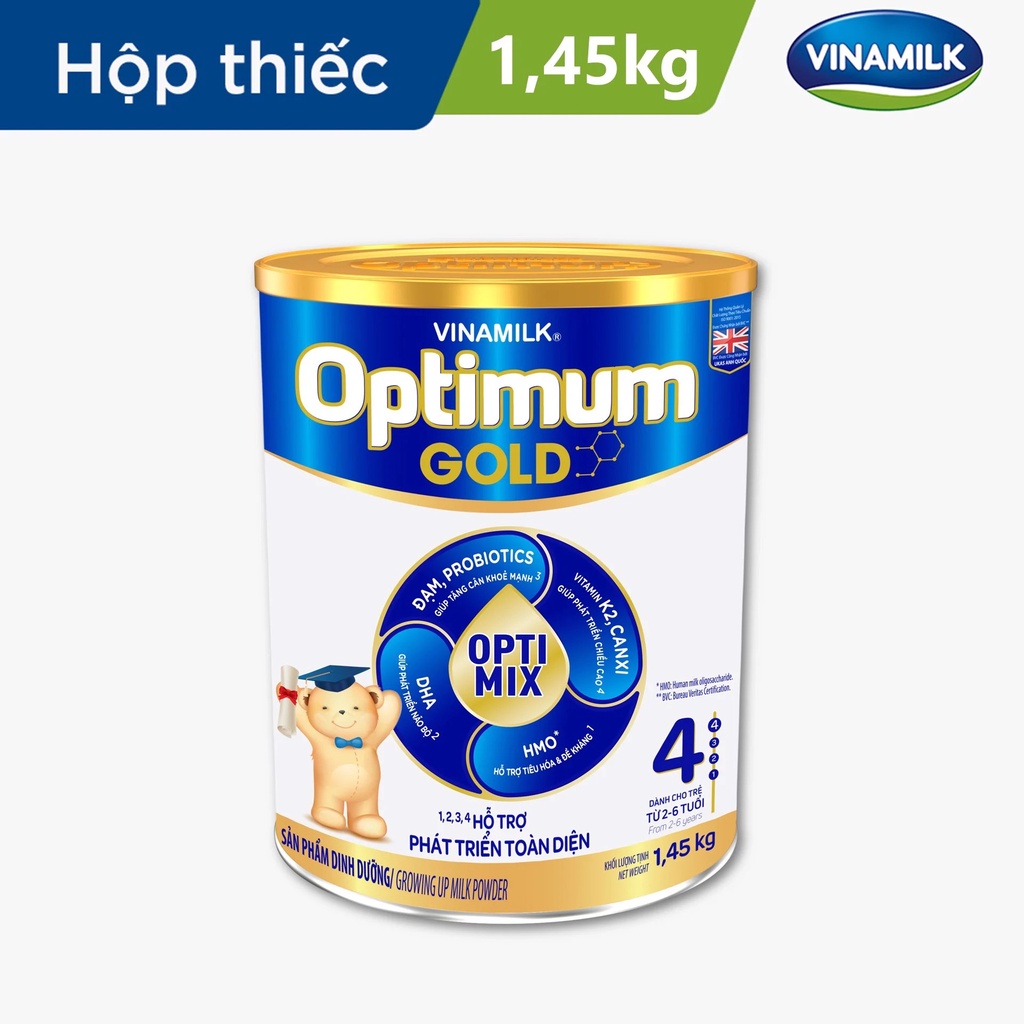 Optimum Gold Powdered Milk 4 - 1.45kg Cans (For Children From 2-6 Years ...