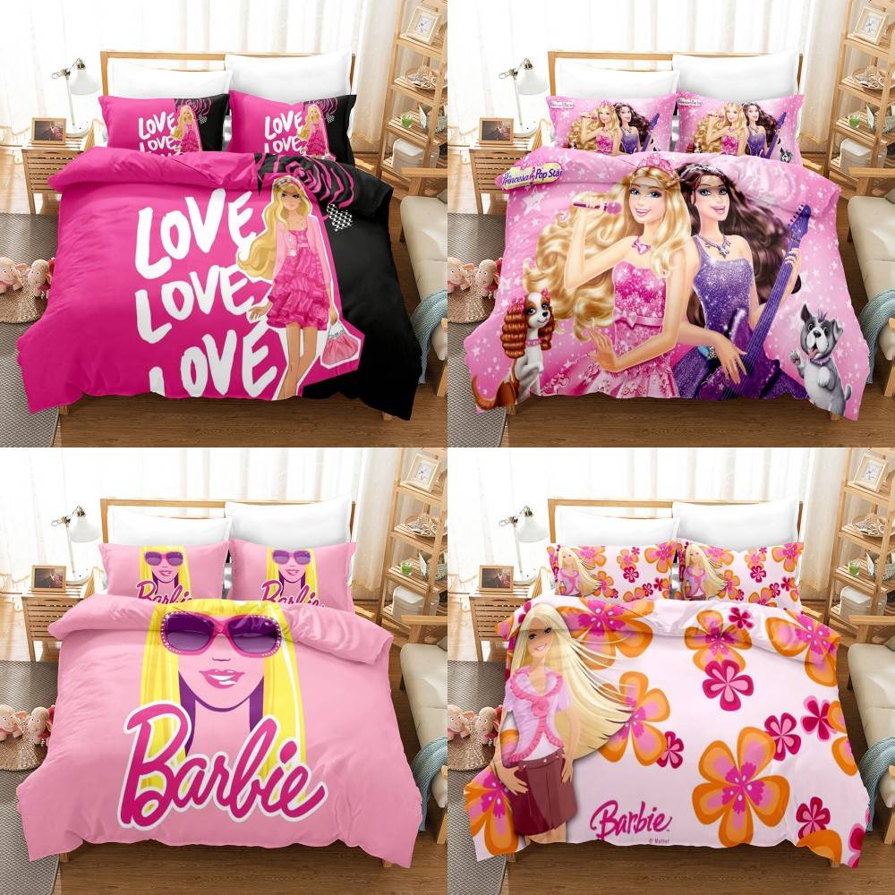 COOL Barbie 3in1 Bedding Set Bed Sheet Quilt Cover Bedroom Washable ...